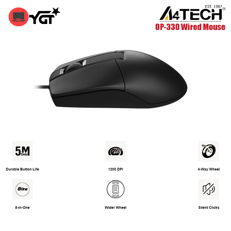 A4TECH Original Wired Mouse 1200 DPI Optical Comfortable And Durable ...