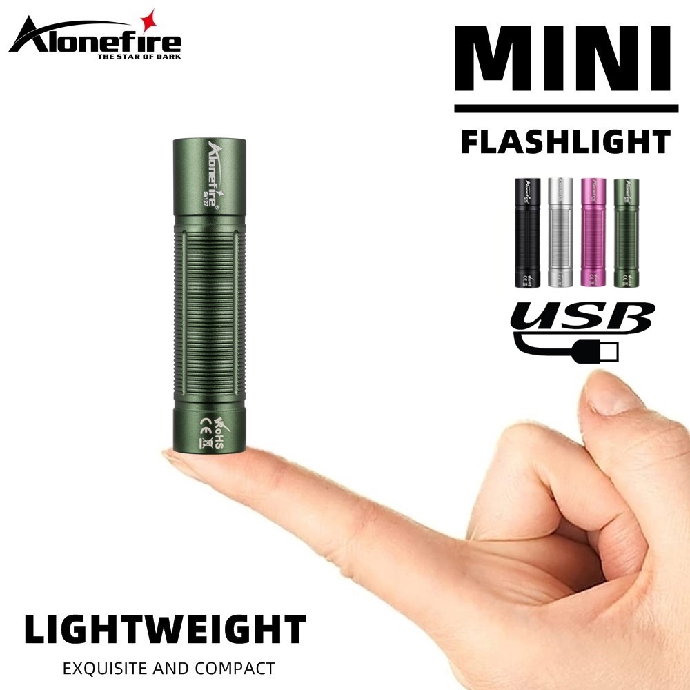 Alonefire SV127 EDC Mini Portable LED Flashlight XPE Torch Light USB ...