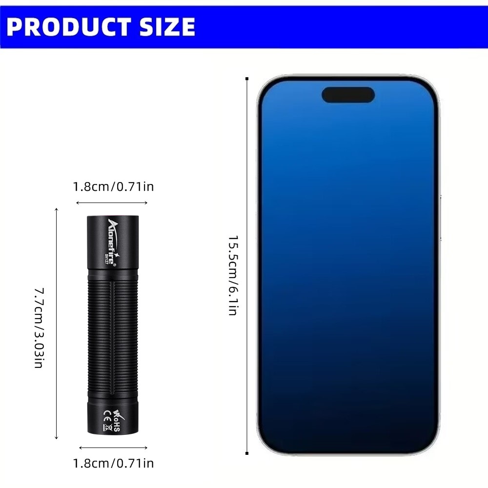 Alonefire SV127 EDC Mini Portable LED Flashlight XPE Torch Light USB ...