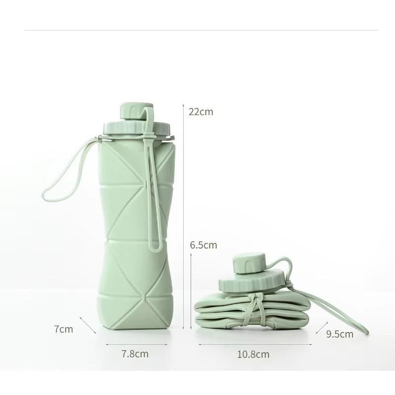 【Fast delivery】Foldable Water Bottle Premium Silicone Portable Reusable BPA Free Large Capacity ...