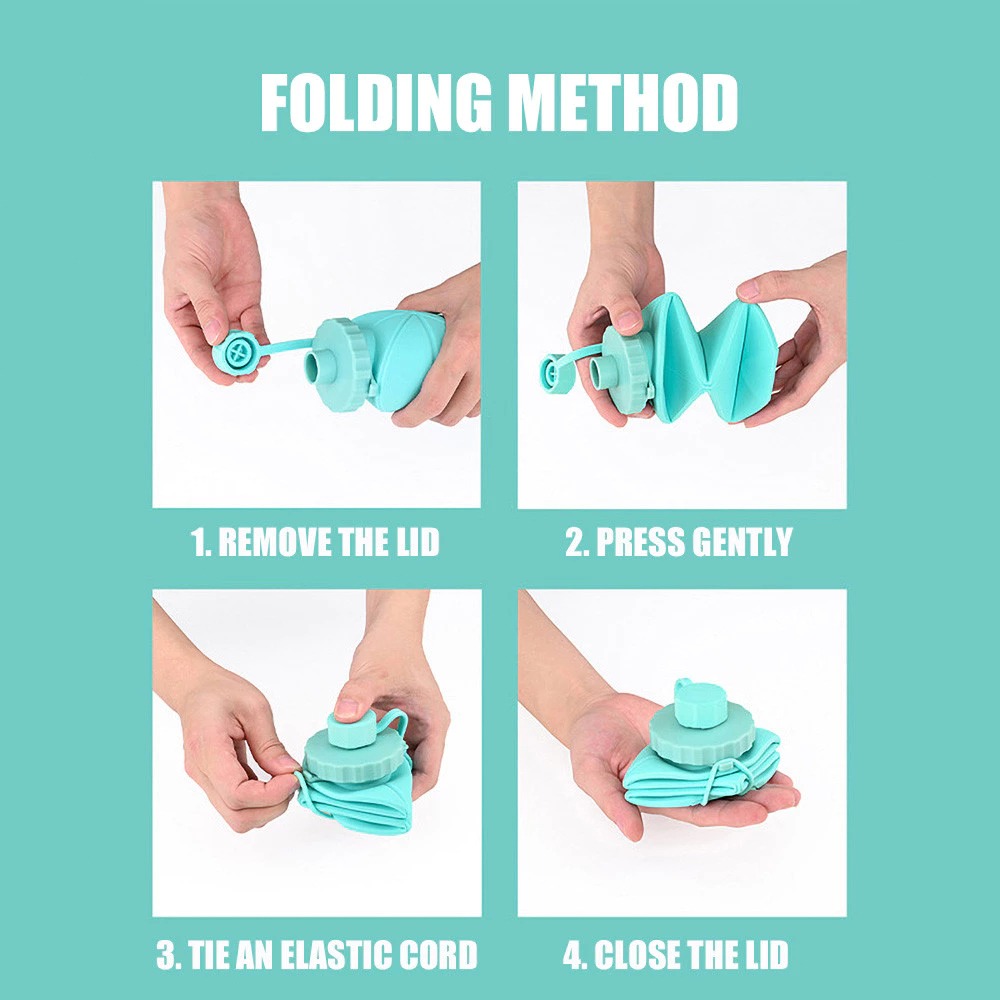 【Fast delivery】Foldable Water Bottle Premium Silicone Portable Reusable BPA Free Large Capacity ...
