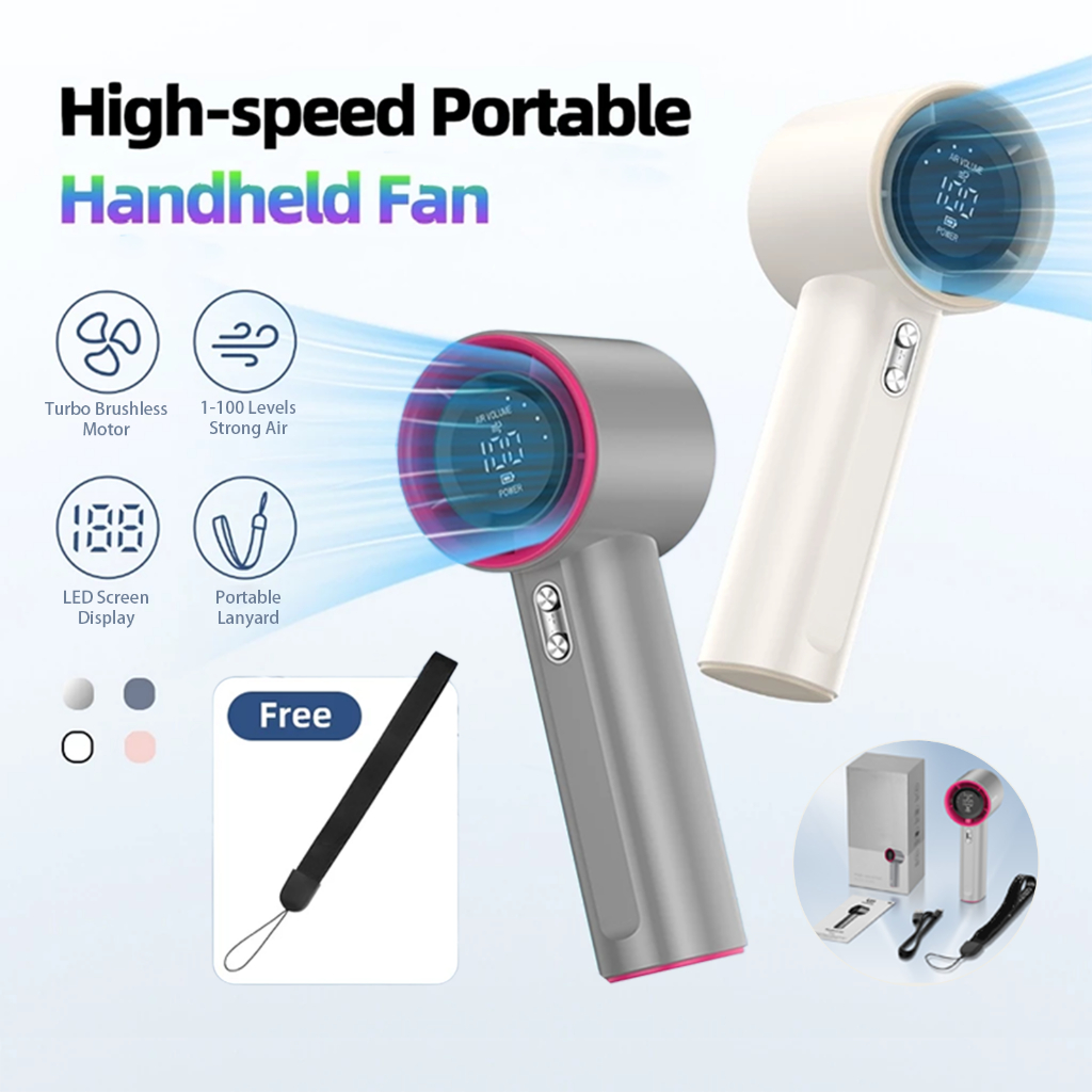 Fan 4000 mAh Turbine Mini Fan Strong Wind Jet Hand Rechargeable ...