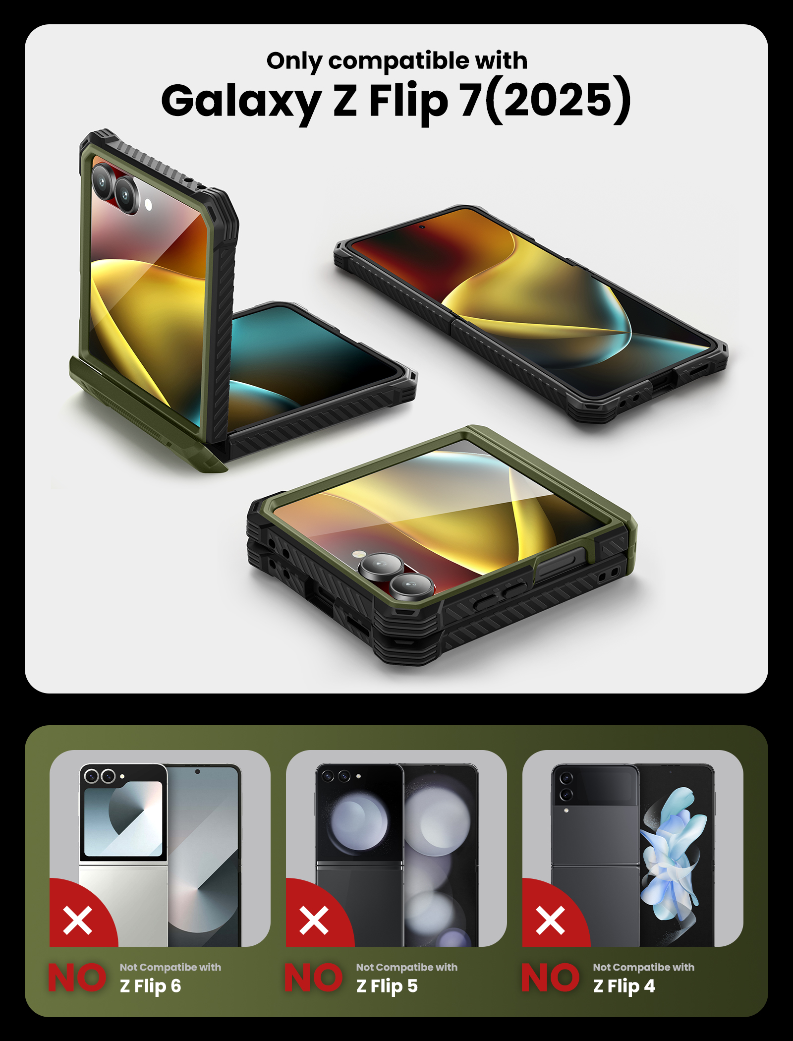 I-Blason Armorbox for Samsung Galaxy Z Flip 7 Case with Stand Tempered ...