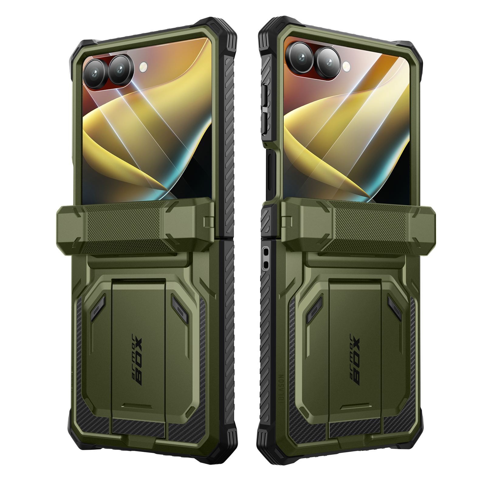 I-Blason Armorbox for Samsung Galaxy Z Flip 7 Case with Stand Tempered ...