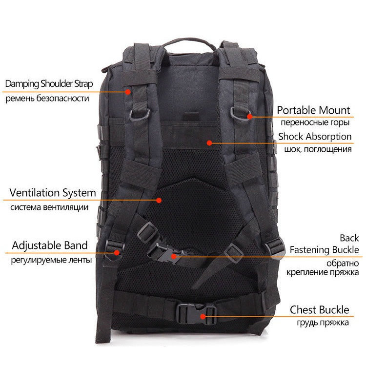 【50L】Outdoor Backpack 50 Liter Large Backpack Bag Camping Trekking ...