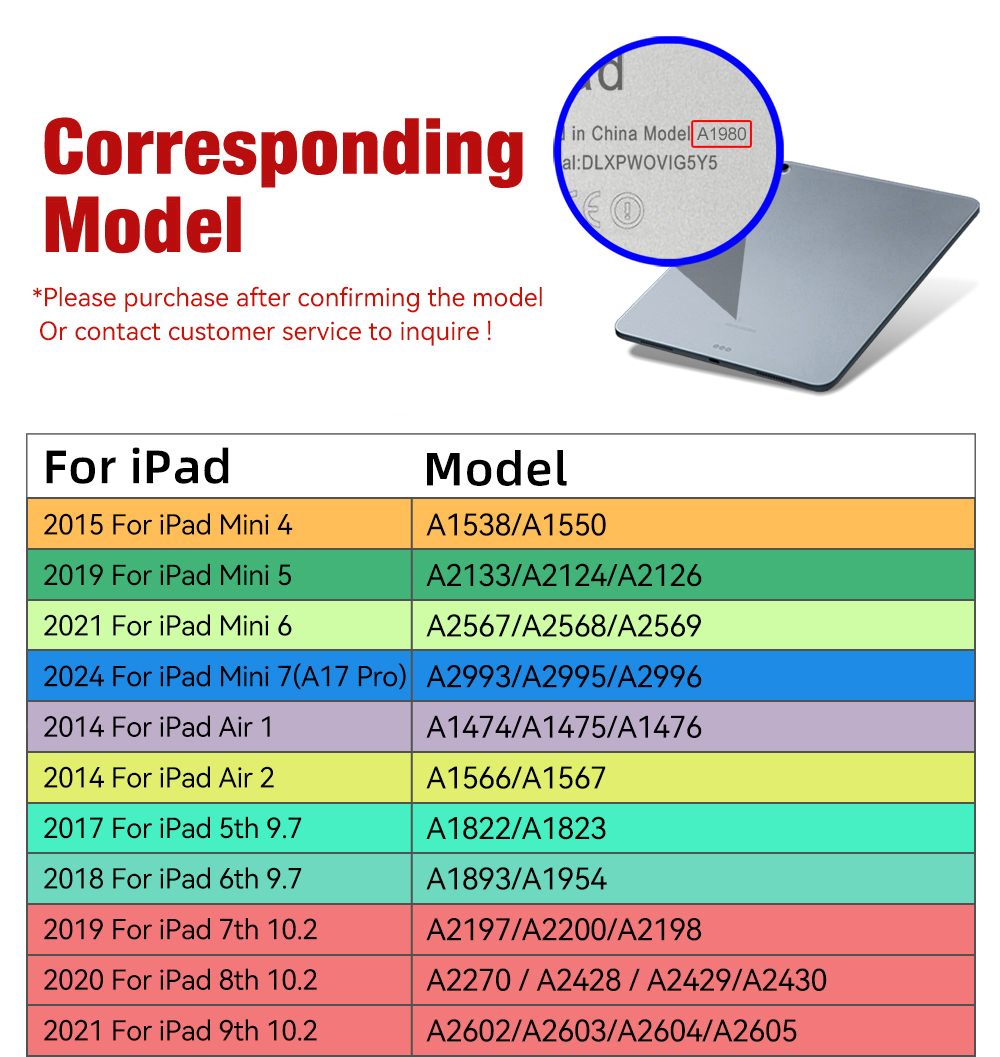 DANYCASE for iPad Case 11th 10th 9th 8th 7th 6th 5th Air 7 6 5 4 Pro 11 ...