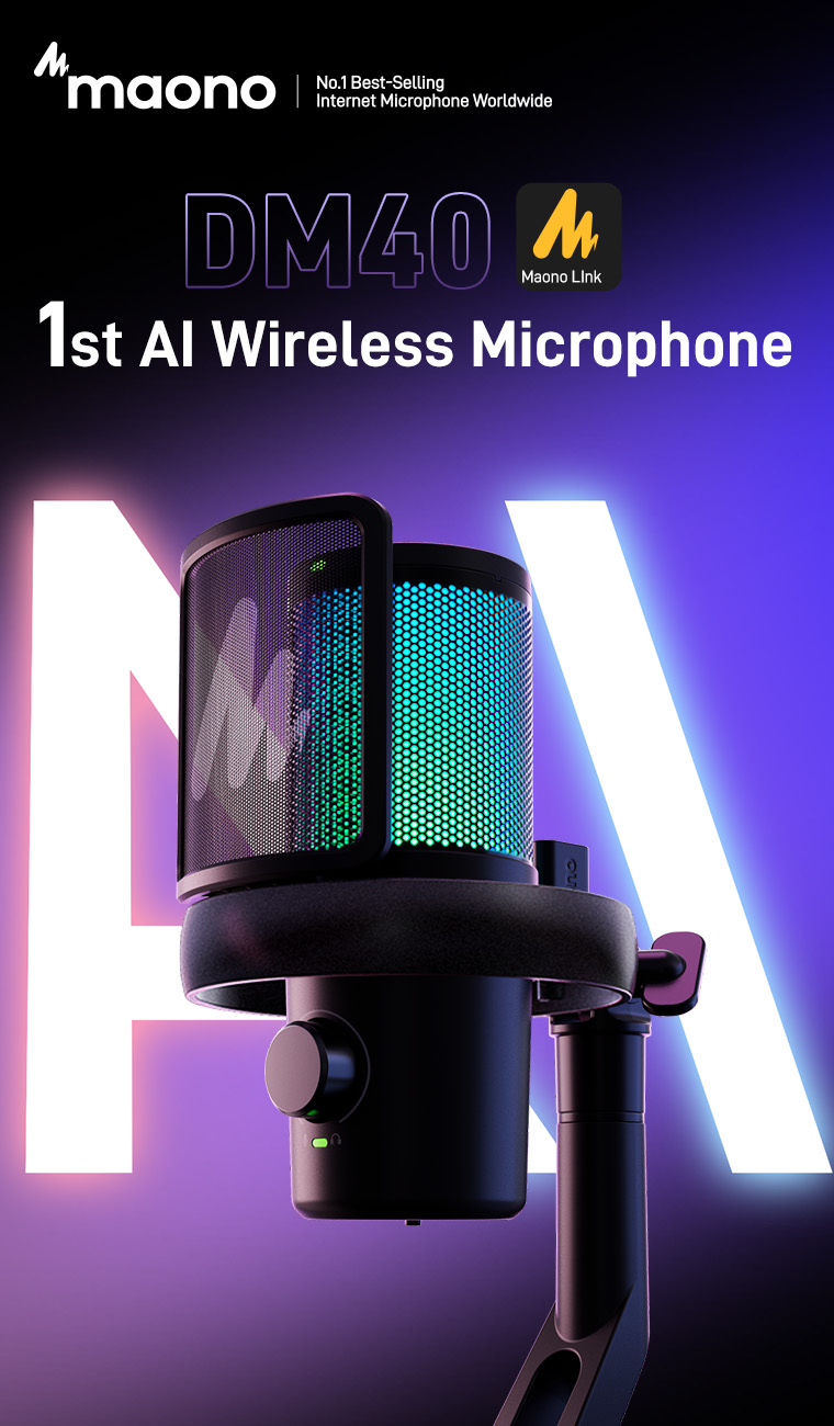 Maono DM40 Wireless Microphone AI Noise-canceling Microphone USB Mic ...
