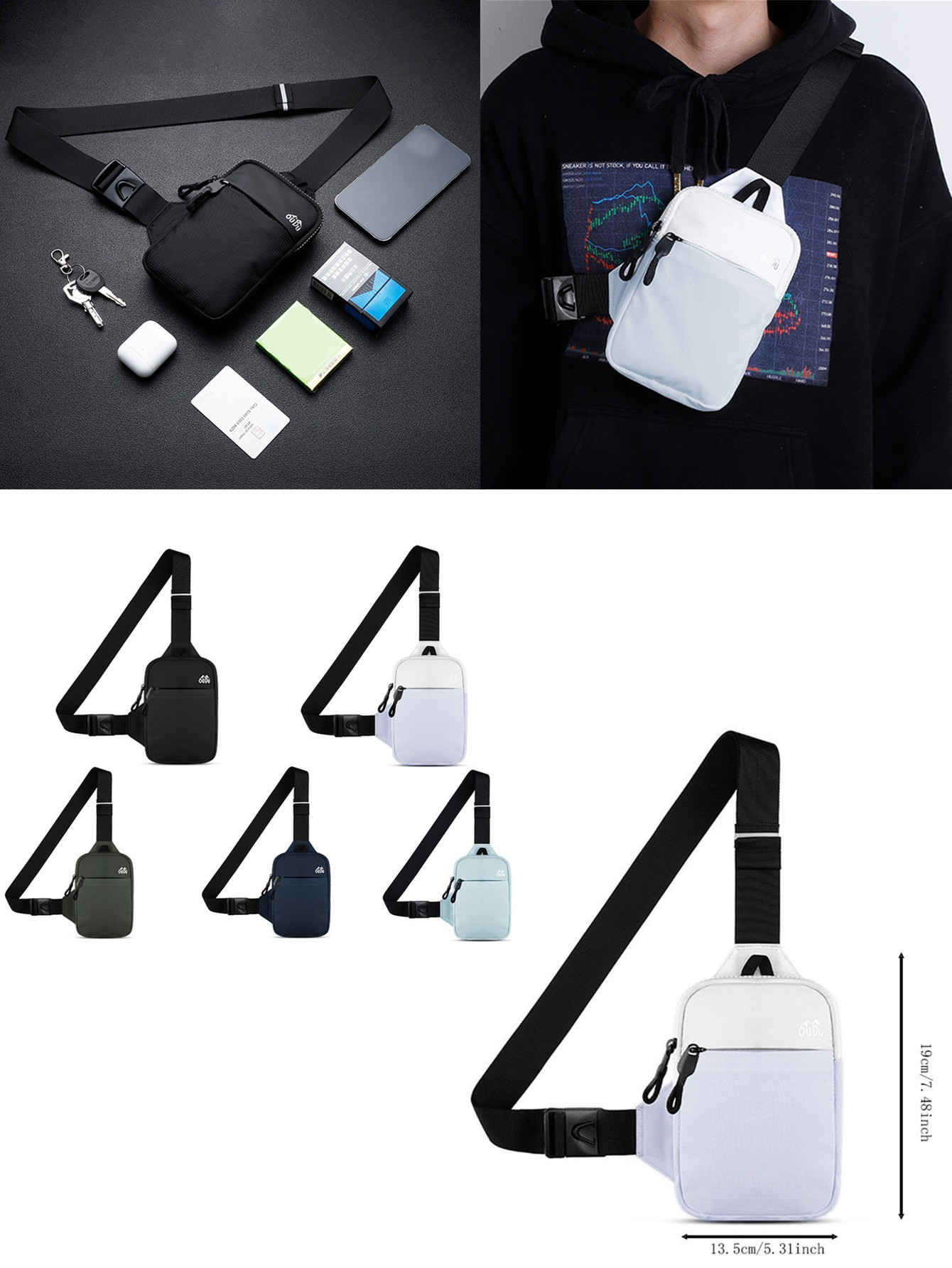 Mini waterproof mobile phone chest package outdoor sports fitness ...