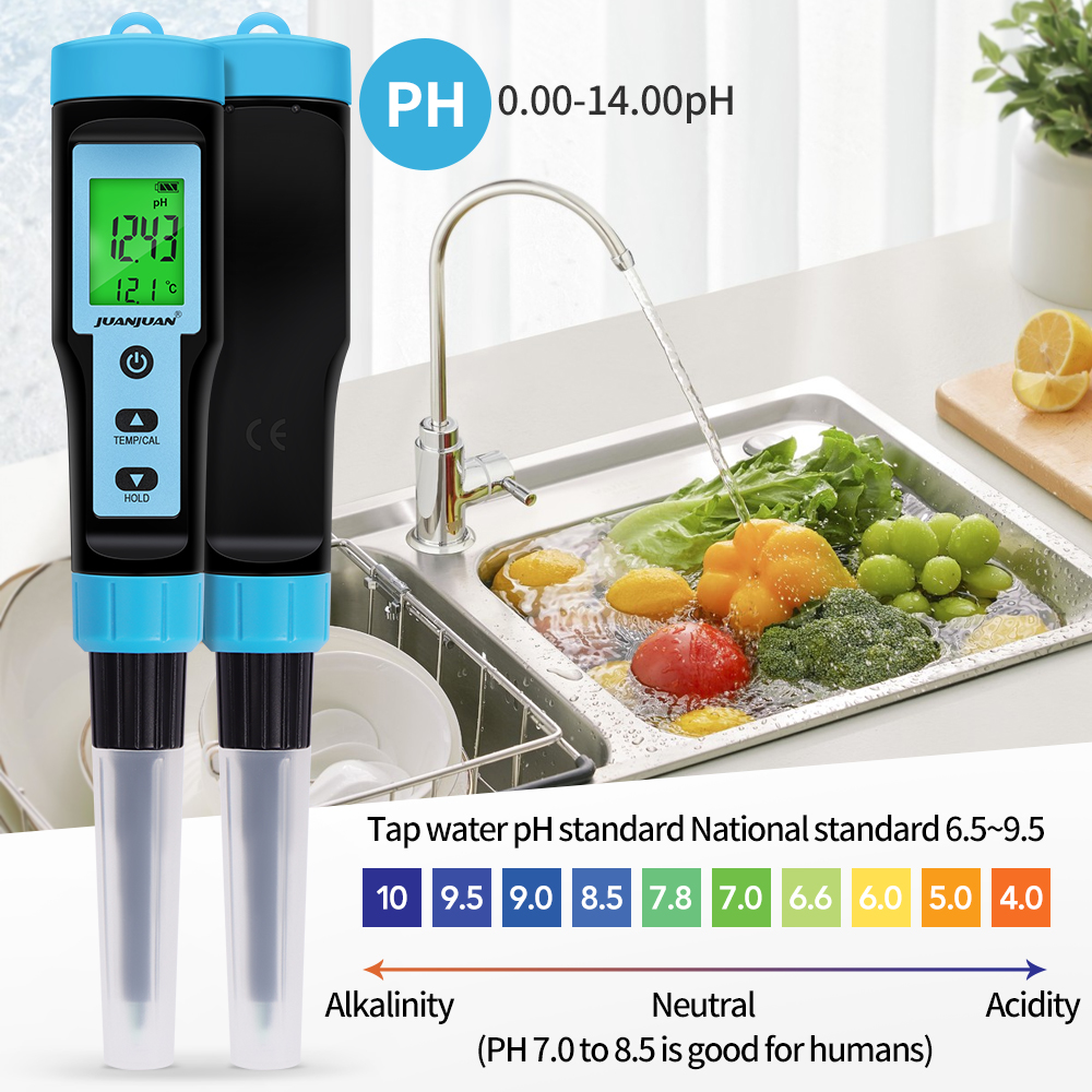 Digital Food Thermometer & PH Meter, 0.00–14.00 Range, for Soil, Milk ...