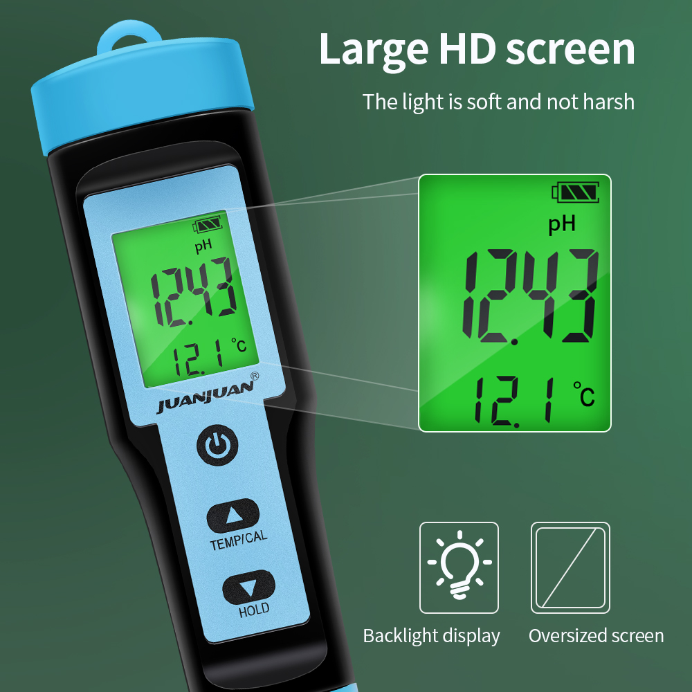 Digital Food Thermometer & PH Meter, 0.00–14.00 Range, for Soil, Milk ...