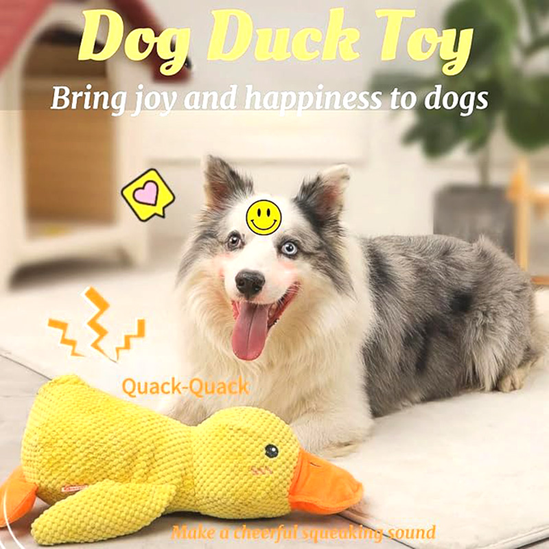 Mellow Duck Calming Dog Toy - Yellow Duck with Quacking Sound for ...