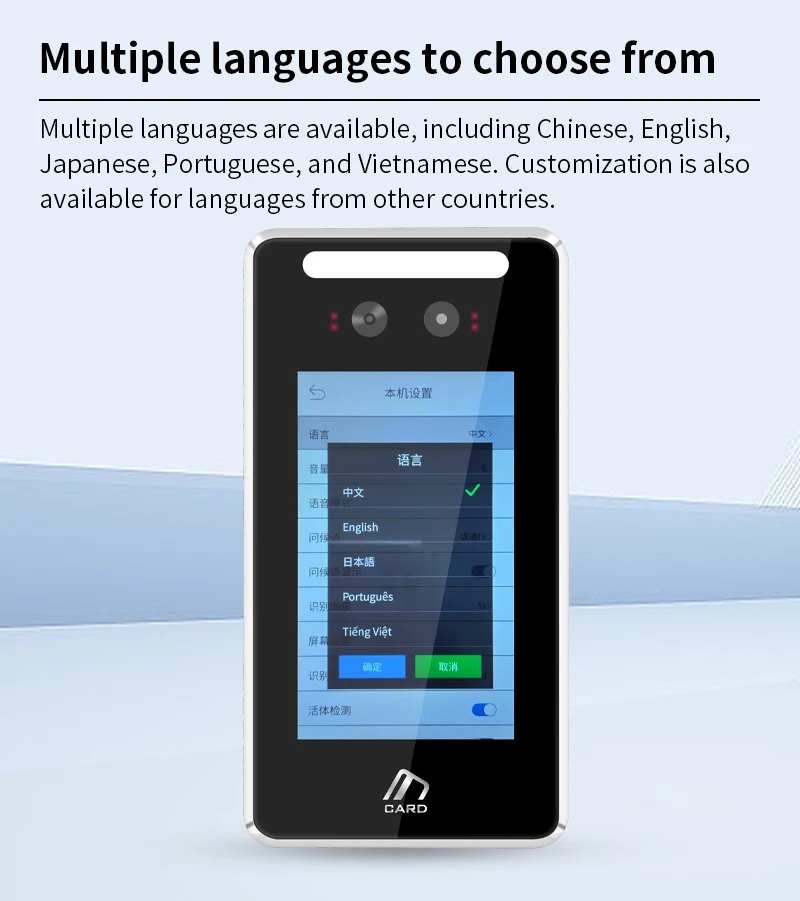 4in TCP/IP Wifi Dynamic Face Time Attendance Access Control Biometric Facial Recognition Door ...