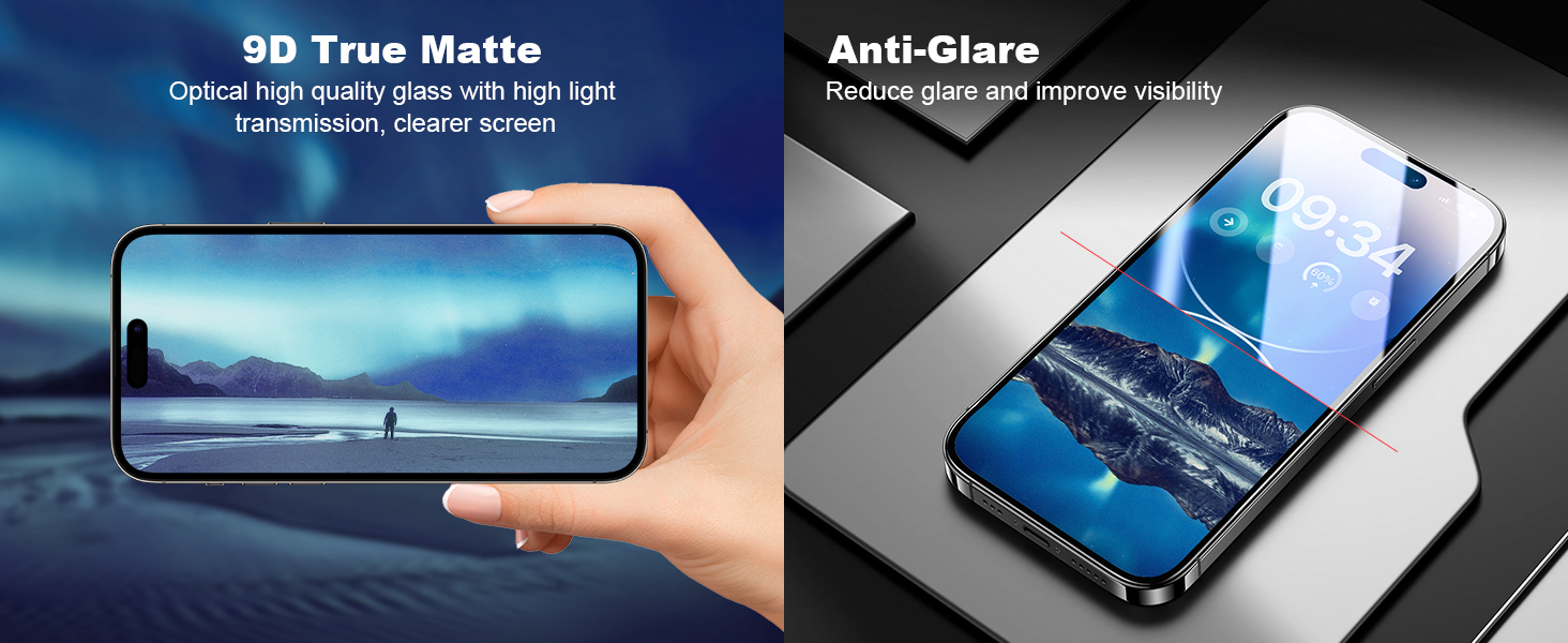 WSKEN Matte Tempered Glass For iPh 17ProMax/16ProMax/15Pro/14/13 Screen ...