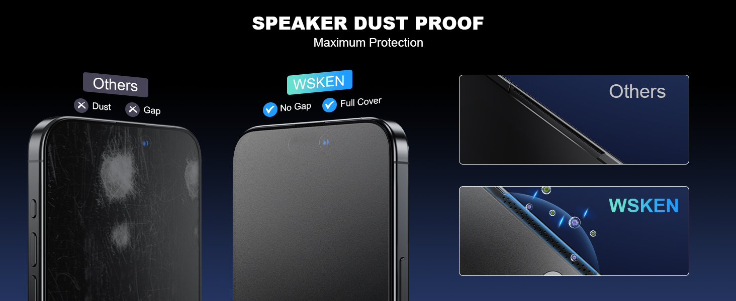 WSKEN Matte Tempered Glass For iPh 17ProMax/16ProMax/15Pro/14/13 Screen ...