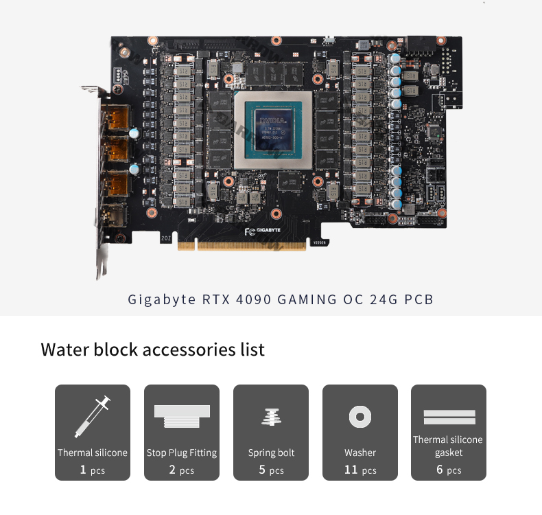 Barrow GPU Water Block For Gigabyte RTX 4090 GAMING OC 24G,AORUS RTX ...