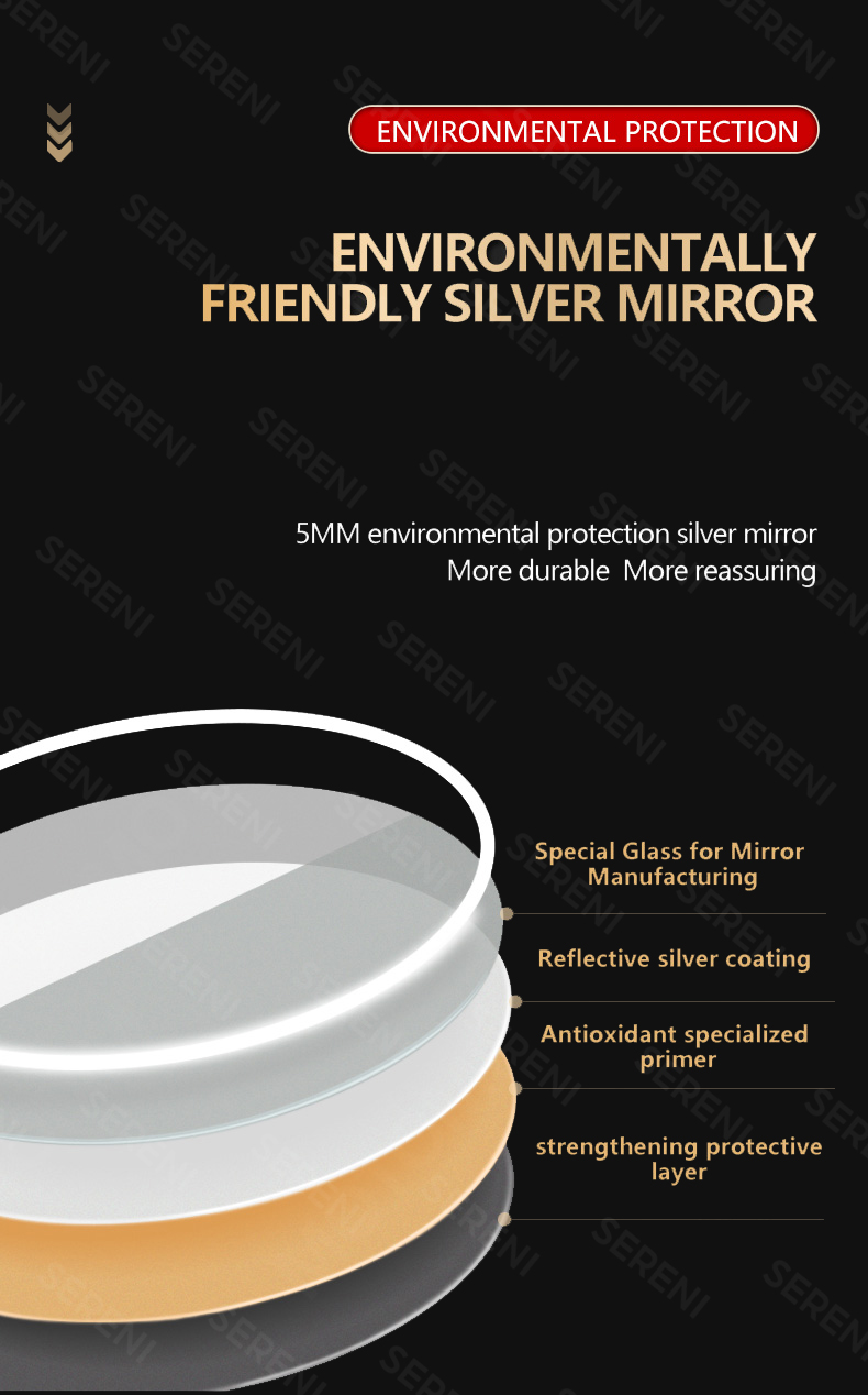 LED Round Bathroom Mirror 3-Tone Light, Defogging, Watch Time ...