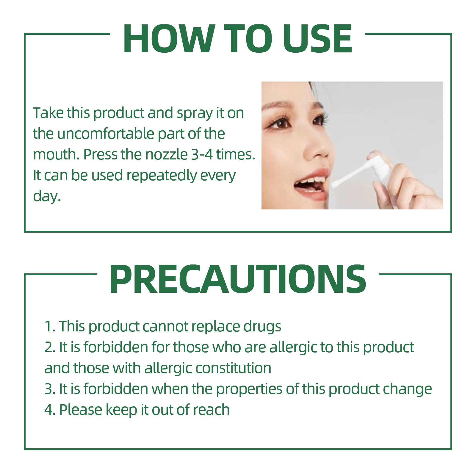 Natural Extract Antibacterial Mouth Spray for Oral Care, Ulcers ...