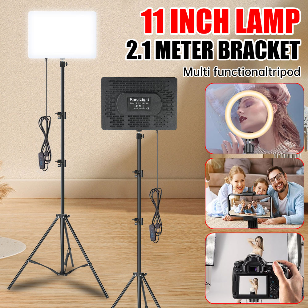 11 inch LED Video Panel Light 2500-7500k Tripod Parts Selfie Phone ...