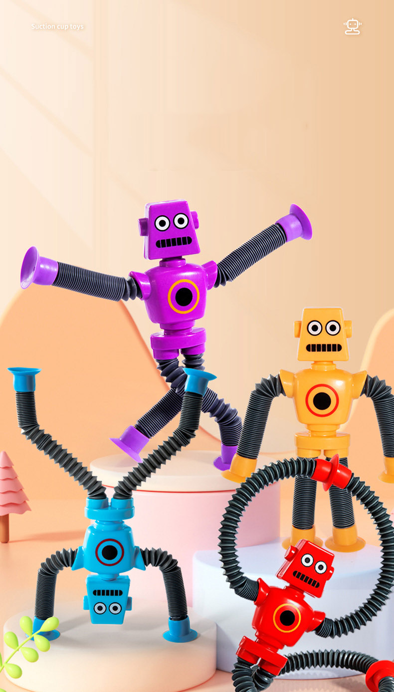 Suction Cup Robot Toy With Telescopic Tube And Joint Movement For ...