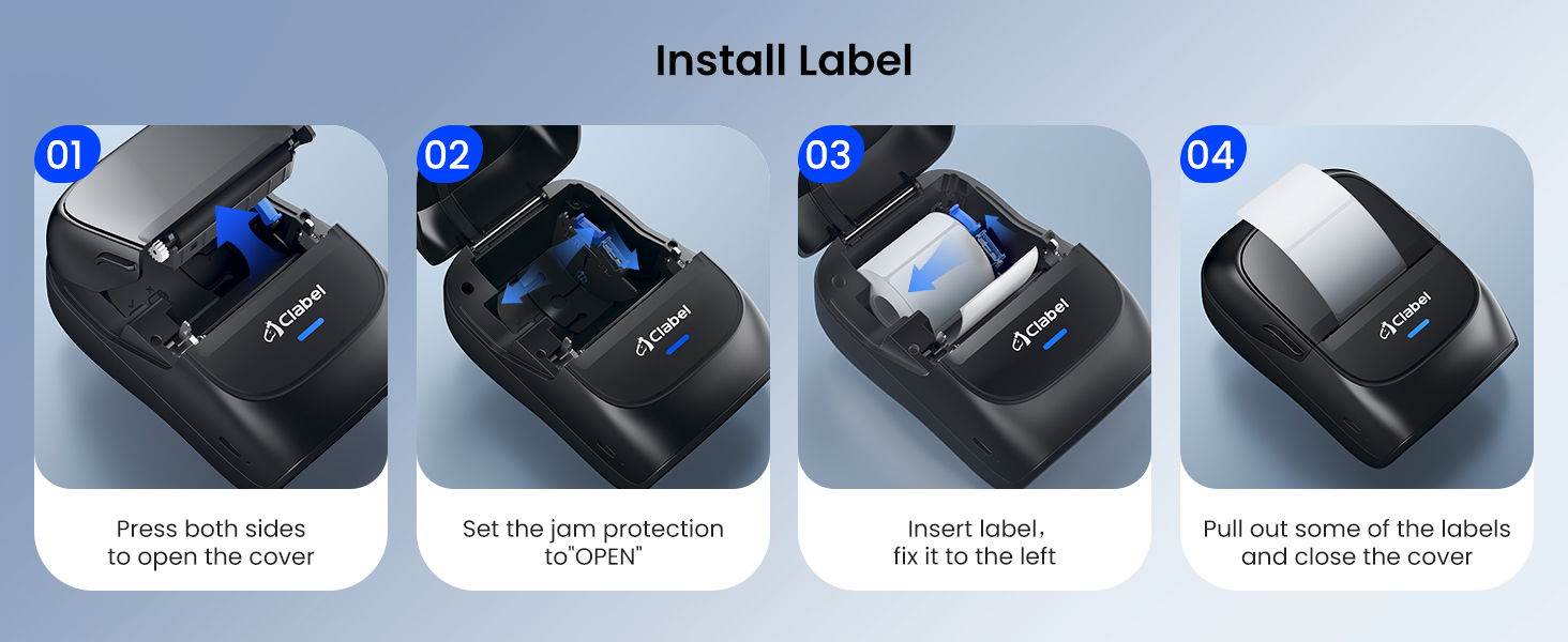CLABEL 221B Portable Bluetooth Thermal Label Maker Mini Printer for ...