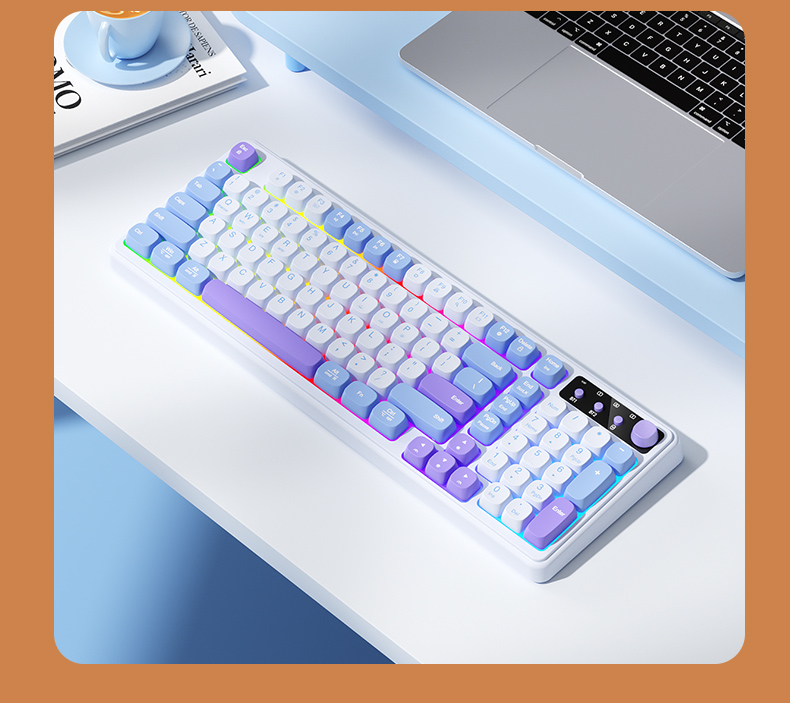 BOW K520 Three-mode Series Rechargeable Ergonomic Keyboard RGB ...