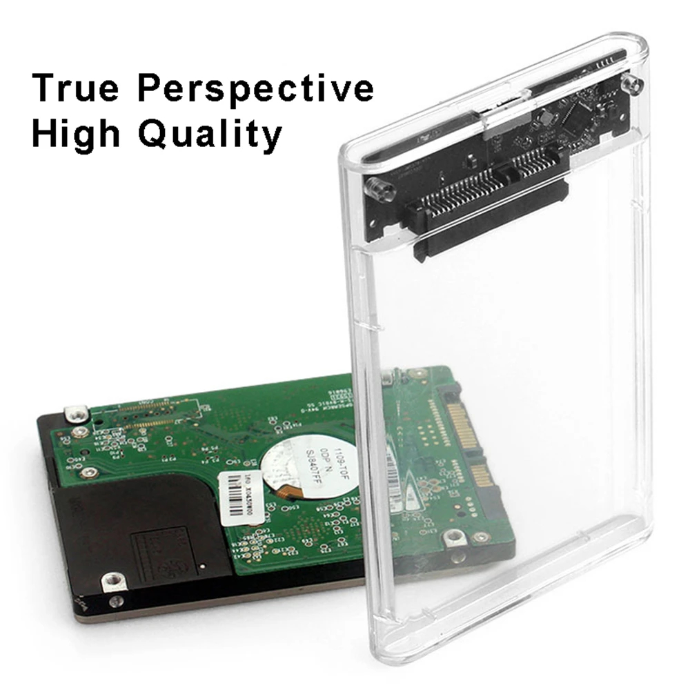 USB3.1 External HDD Case 2.5' Inch Clear Hard Drive Enclosure Fast ...