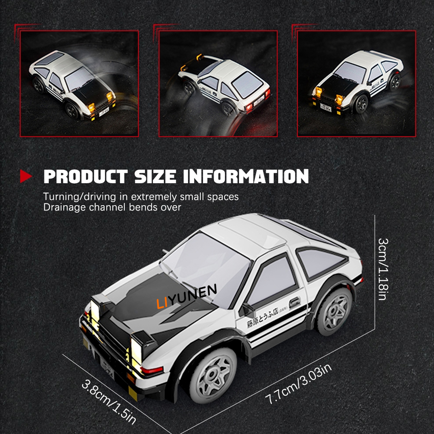 1:64 MINI RC Car 4WD High Speed Proportional Throttle Steering Remote ...