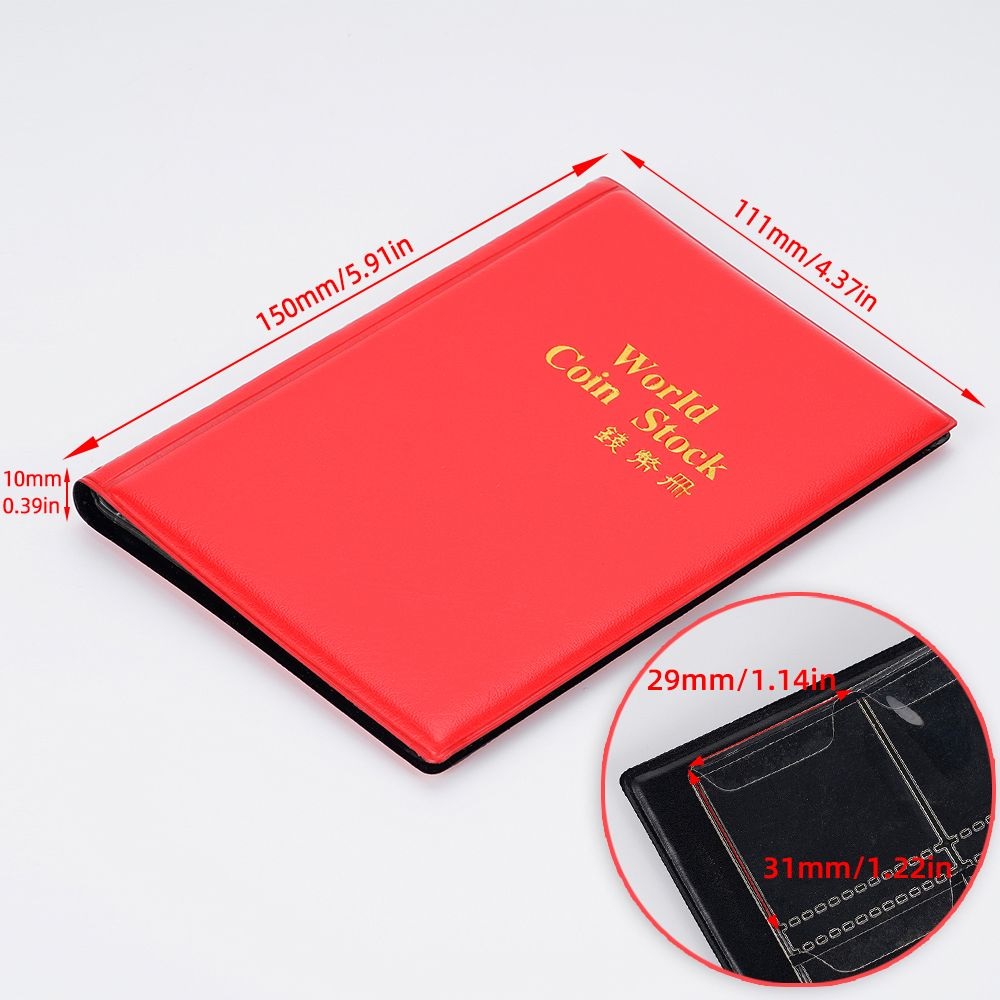 120 Pocket Coin Storage Collecting Holders Penny Pockets Money Album ...
