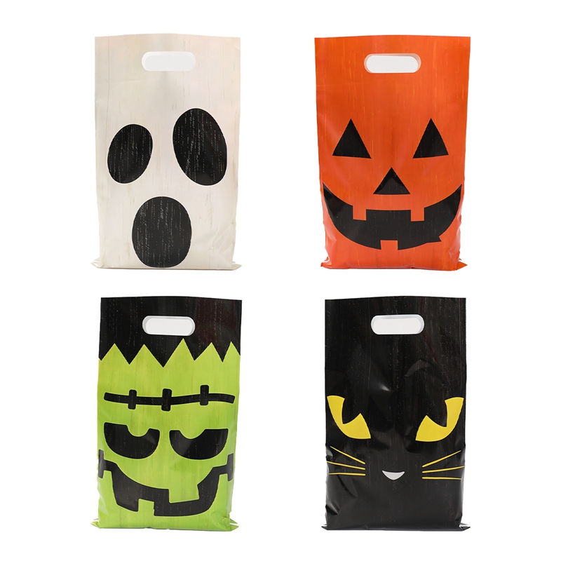 10/25/50pcs Halloween Ghost Loot Bags Party Black Gift Bags Trick or ...