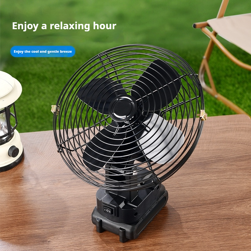 8 Inch Cordless Fan Adjustable Lithium Electric Fan High Power Outdoor ...