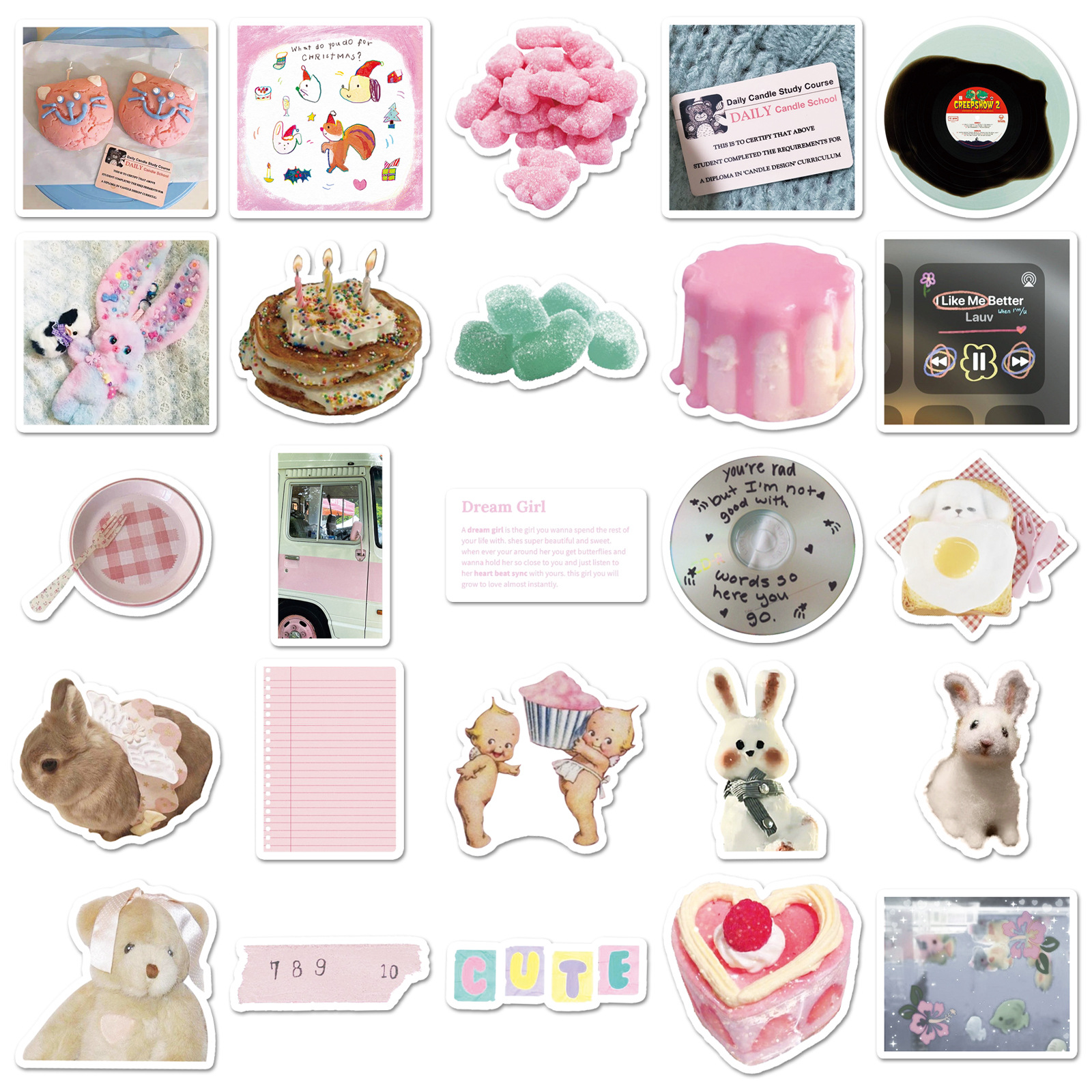 50pcs Cute Ins Stickers Paper For Kids Phone Laptop Decorative ...