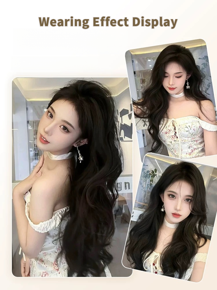 Voluminous Wavy Curly Hair Extensions for Women - Long Seamless Pieces ...