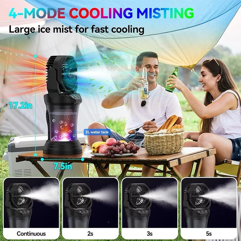 Portable Misting Fan with Remote & 30000mAh Rechargeable Misting Fans ...