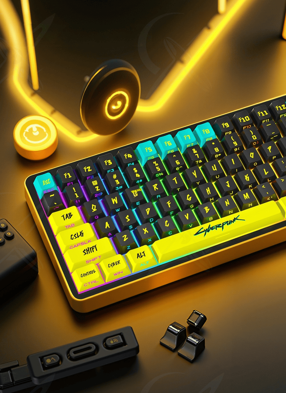 Cyberpunk keycap OEM 129 keys Inspired PBT Side-Printed Backlit Keycaps ...