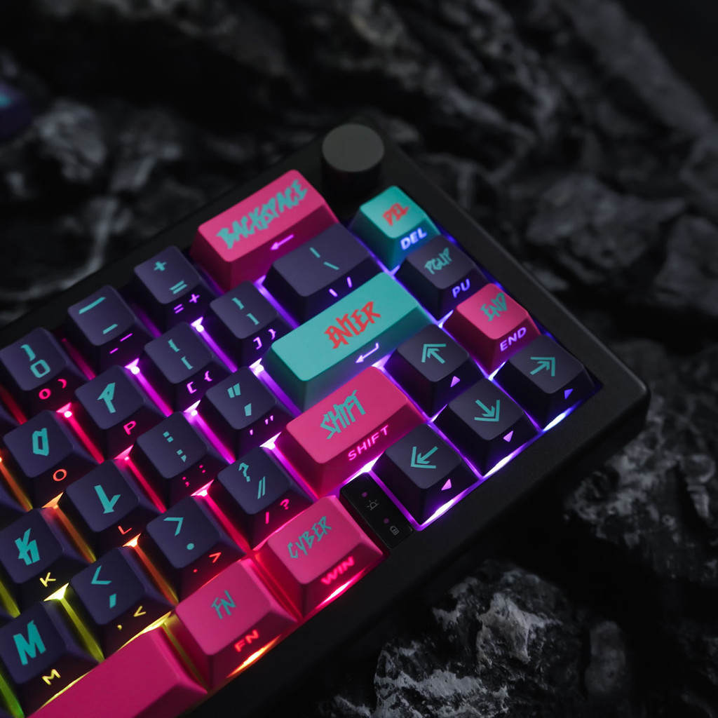 Cyberpunk keycap OEM 129 keys Inspired PBT Side-Printed Backlit Keycaps ...