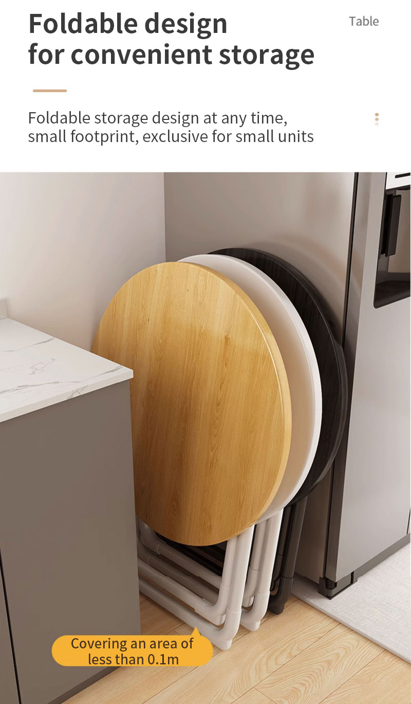 Nordic Round Table Foldable 60/70/80cm Solid Wooden Heavy Duty Folding ...