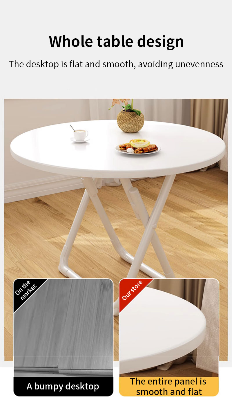 Nordic Round Table Foldable 60/70/80cm Solid Wooden Heavy Duty Folding ...