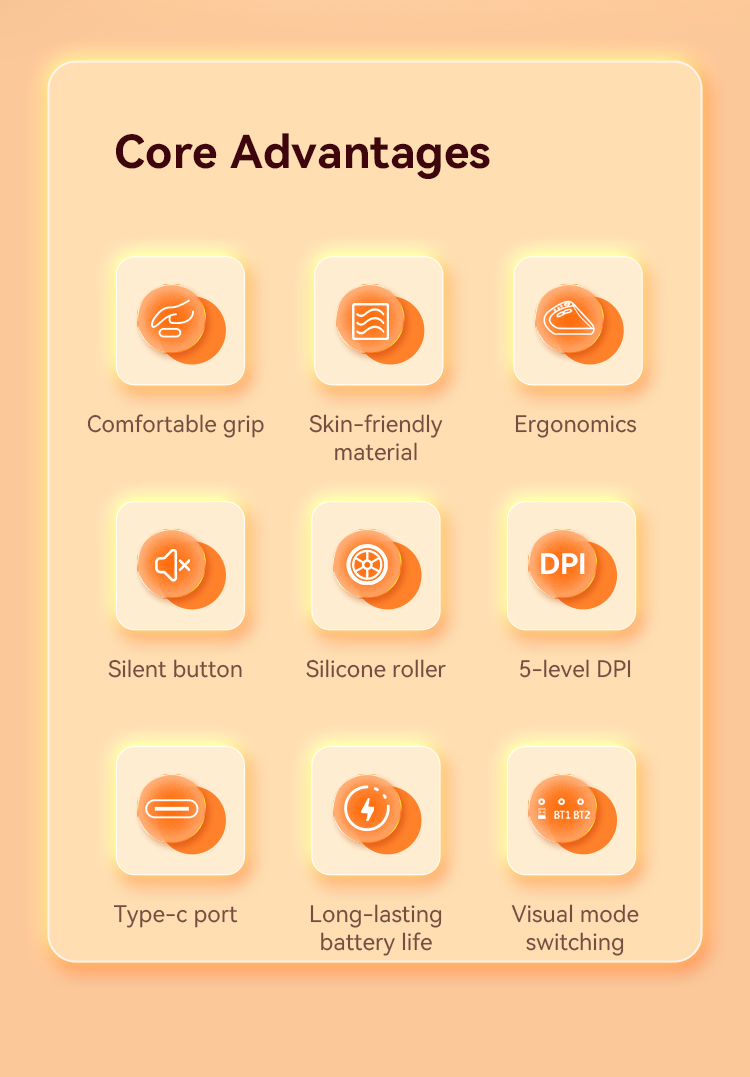 BOW MD190L Max Series Ergonomic Vertical Mouse Dual Mode Mouse 2.4G Wireless Bluetooth ...