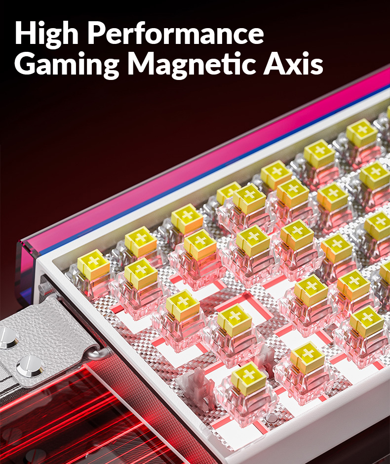 0.005mm RT!New Aluminum AULA HERO 68HE Ultra Magnetic Keyboard 68Keys ...