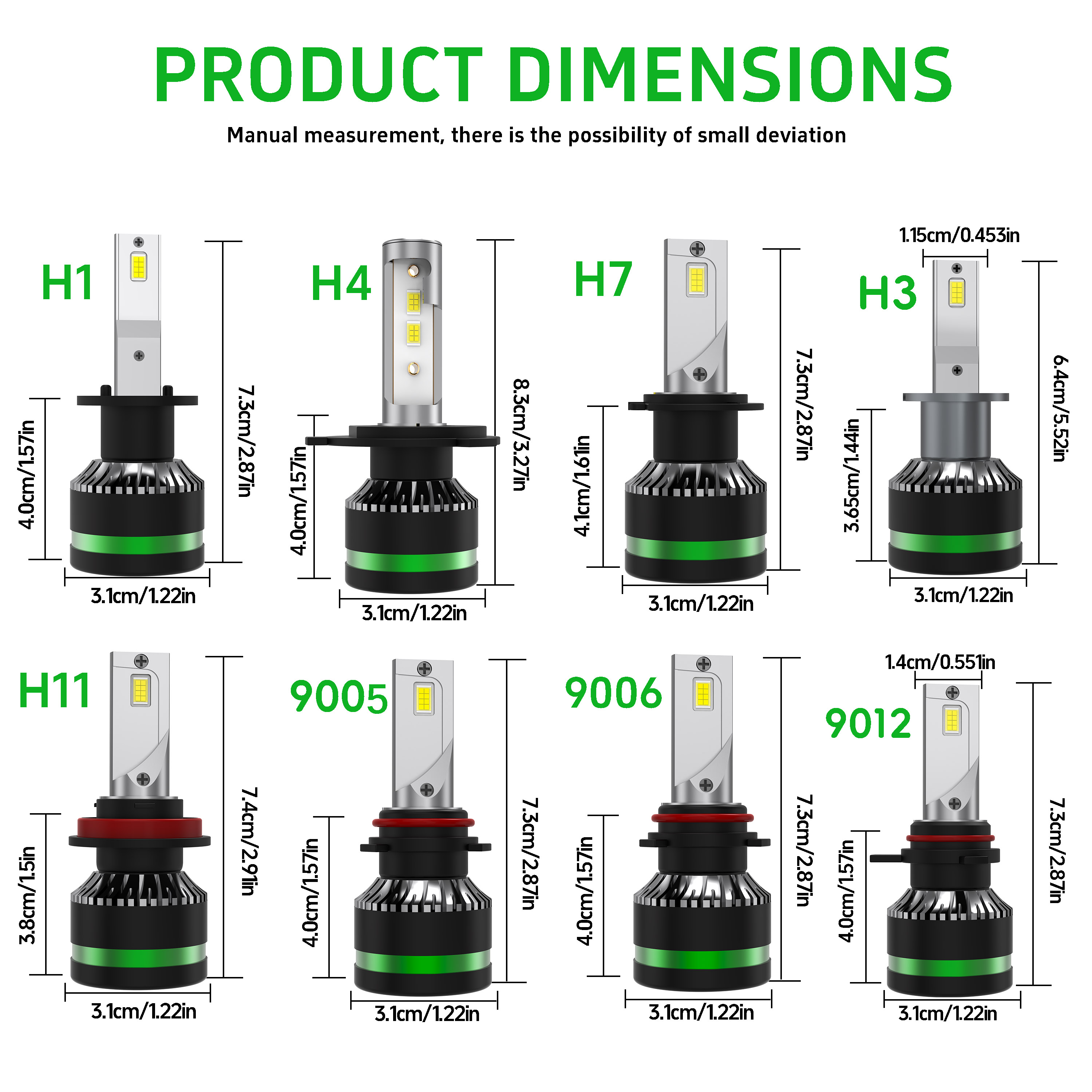 2Pcs Car Headlight H4 H7 LED H11 9005 9006 H1 Auto Bulbs 160W 26000LM Light Lamp 6000K 12V Led ...