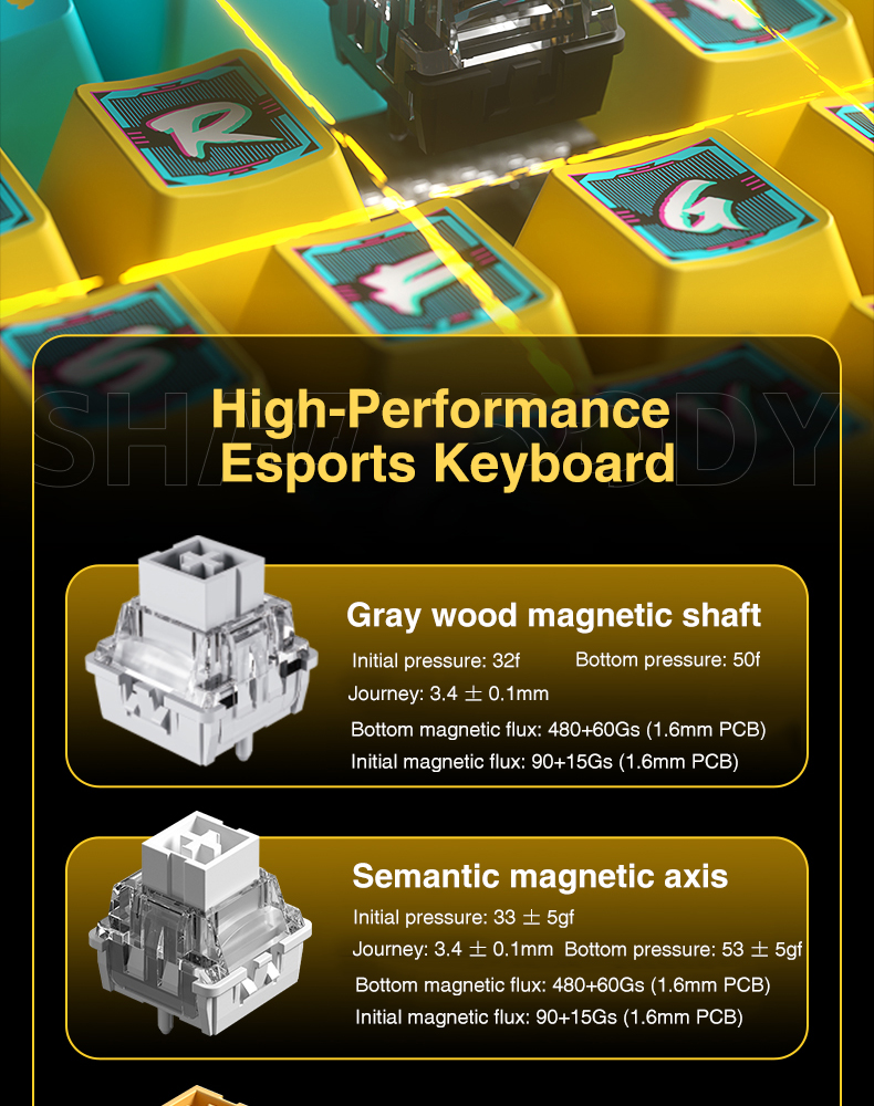 AULA Aluminum Magnetic Keyboard WIN68HE Ultra 68Keys RGB Wired 8K RT ...