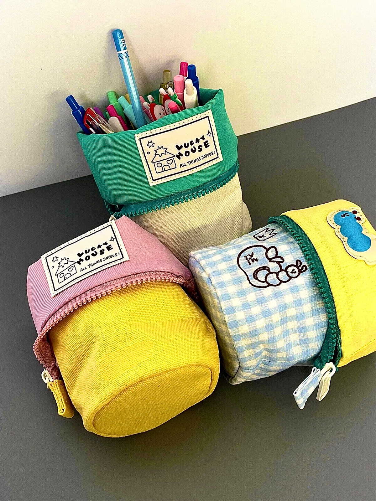 Pencil Case Large Capacity Vertical Flip 2-in-1 Pen Holder for girls ...