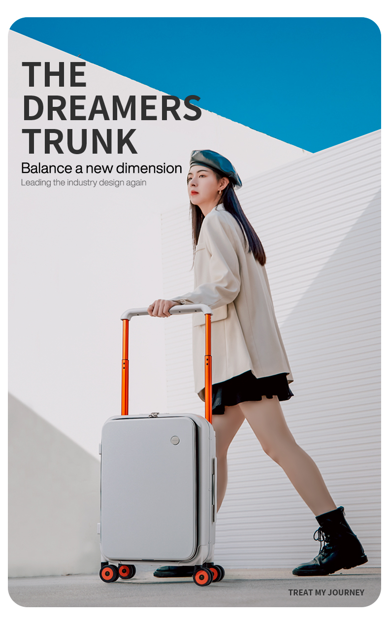 Mixi Front Open Wide Handle Luggage 20" Cabin Case 24" Aluminum Frame ...