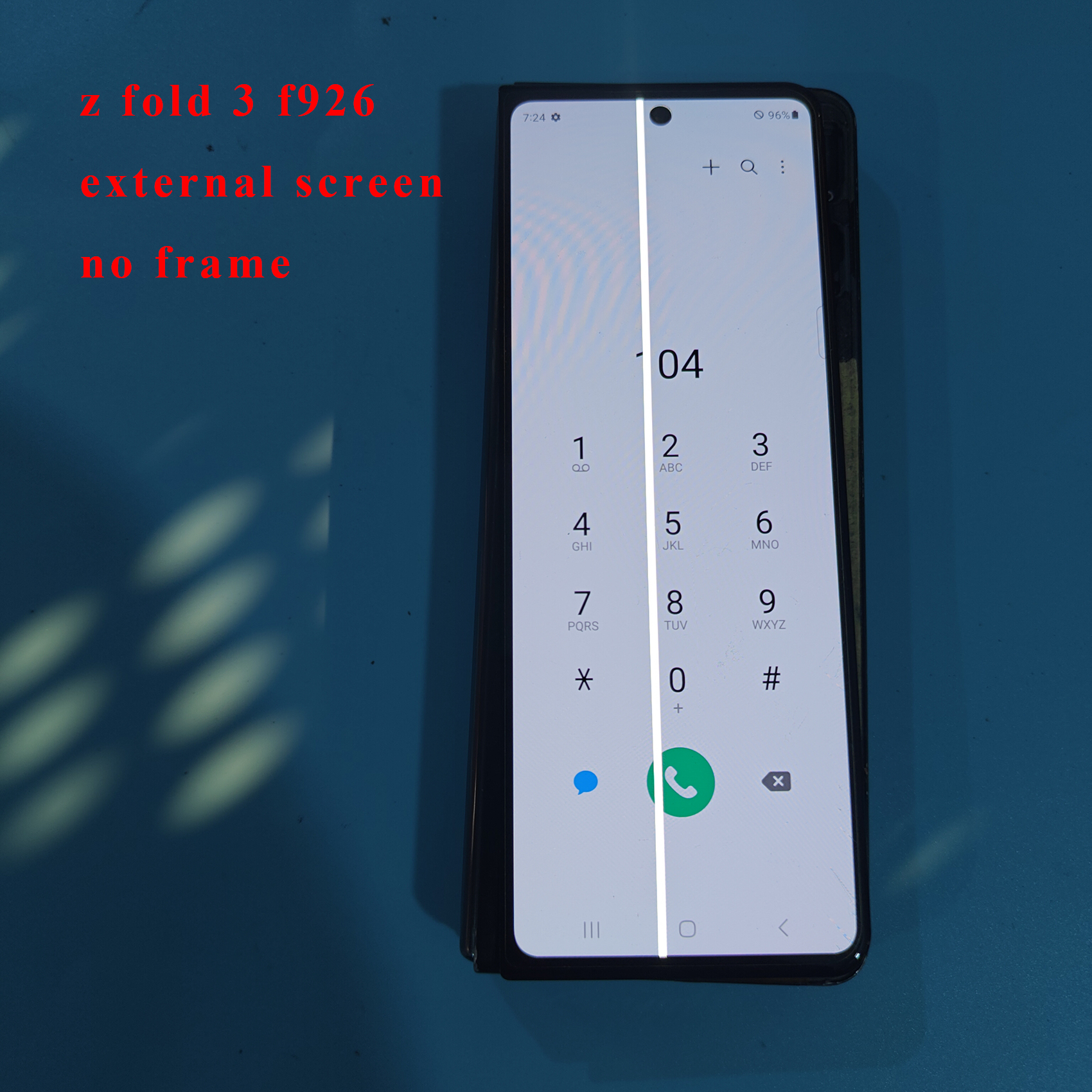 Fold 3 External AMOLED no frame with scratch point line For Samsung ...