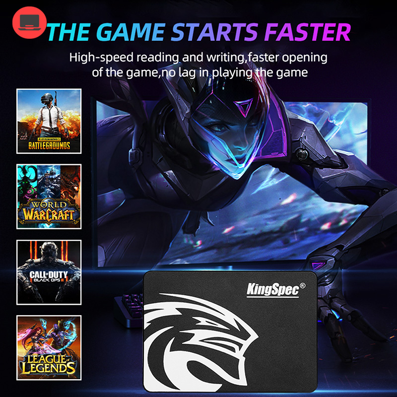 Kingspec 2.5″ SATA III SSD 128GB/512GB 3D NAND Internal Solid State ...