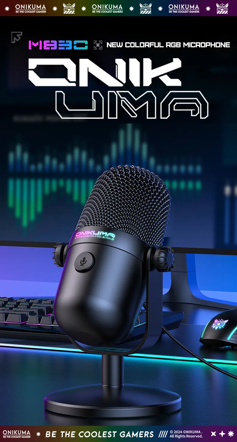 Onikuma M830 Color RGB USB Capacitor Wired Gaming Noise Reduction Microphone | Shopee Philippines