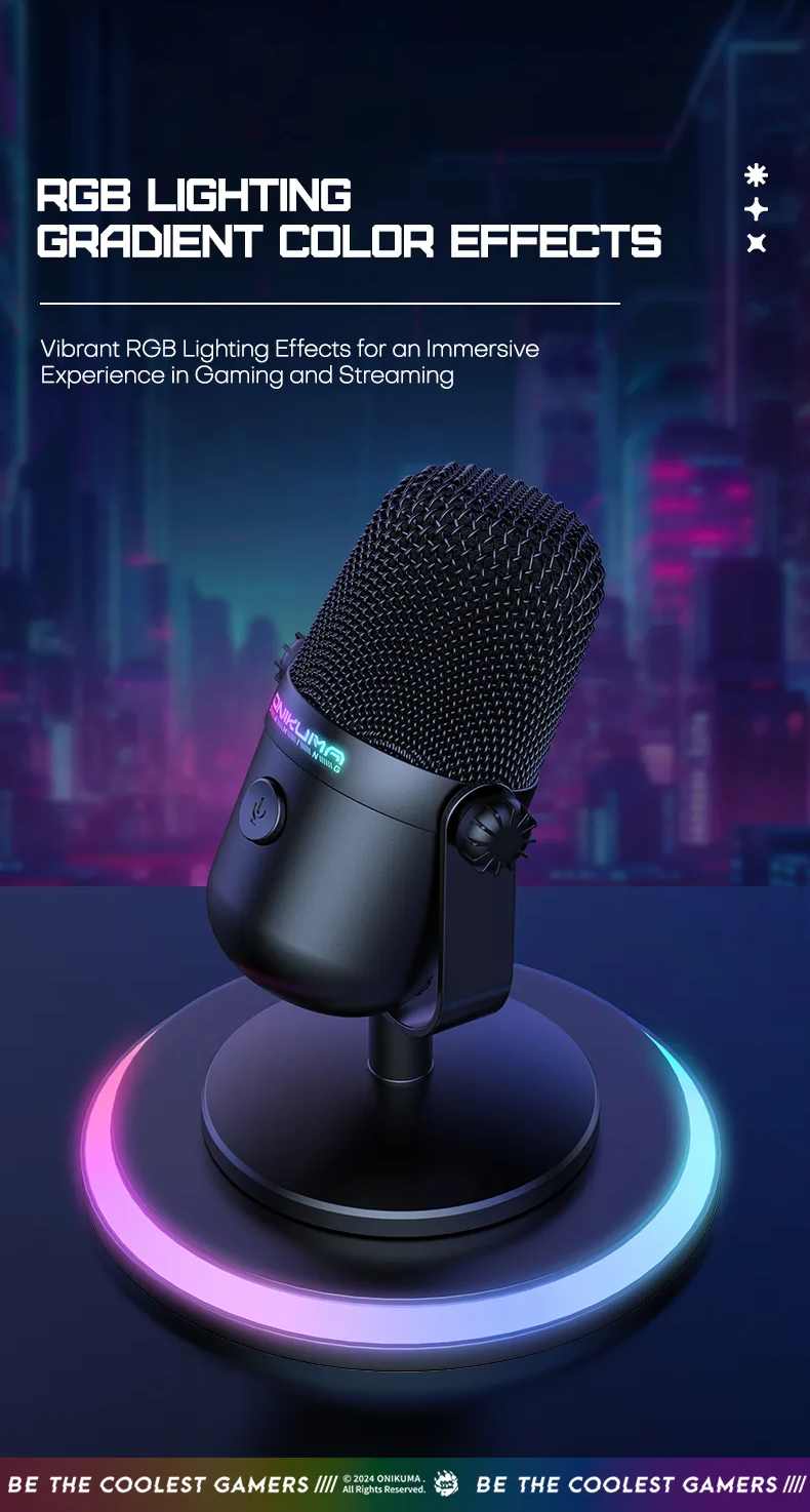 Onikuma M830 Color RGB USB Capacitor Wired Gaming Noise Reduction ...