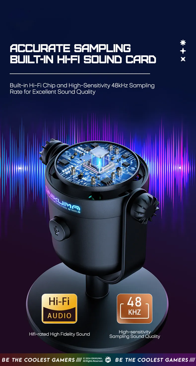 Onikuma M830 Color RGB USB Capacitor Wired Gaming Noise Reduction ...