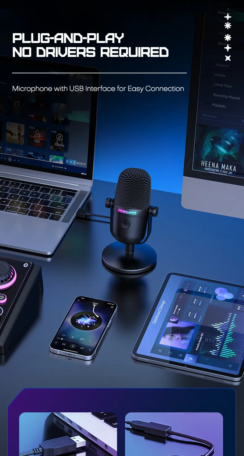 Onikuma M830 Color RGB USB Capacitor Wired Gaming Noise Reduction ...