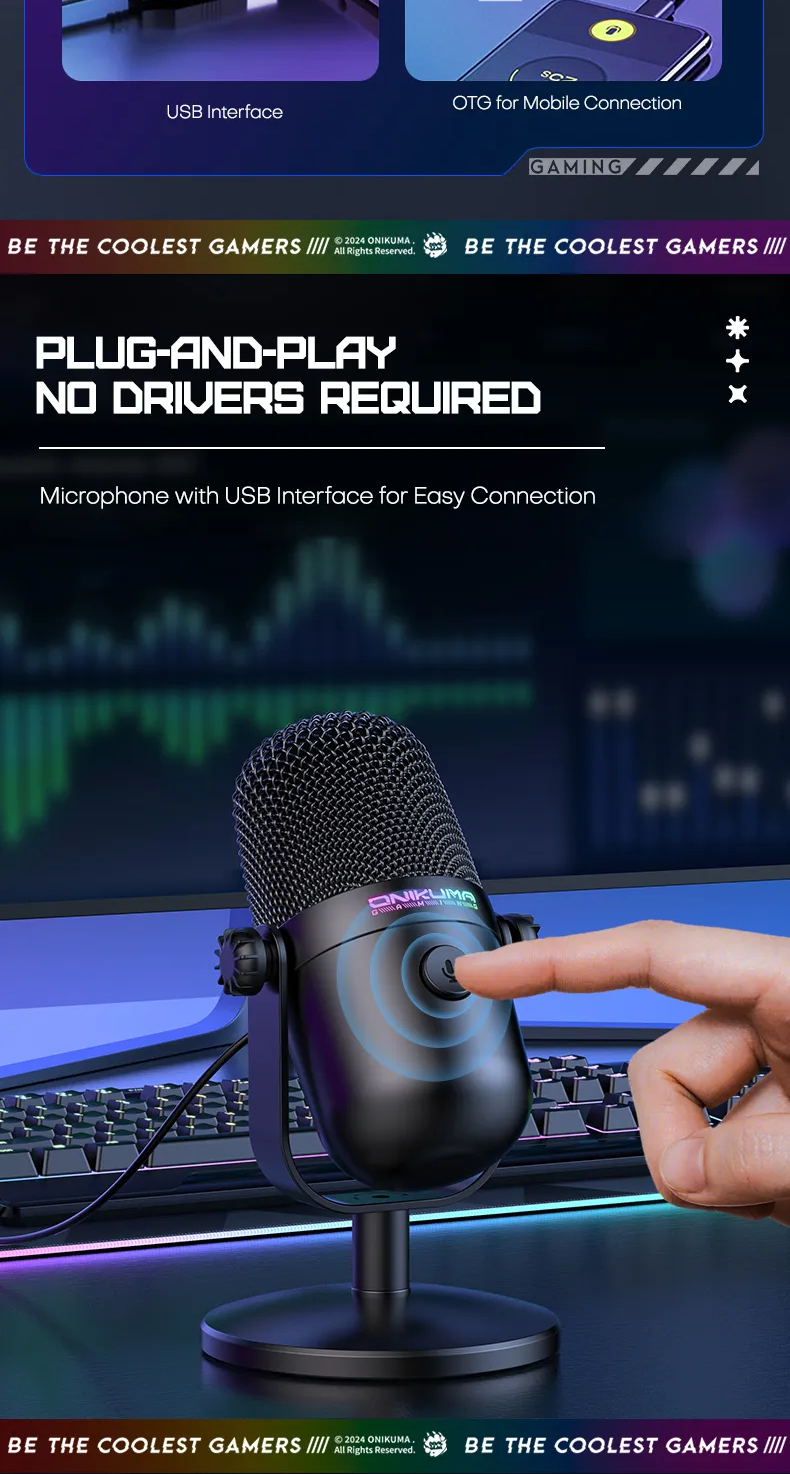 Onikuma M830 Color RGB USB Capacitor Wired Gaming Noise Reduction Microphone | Shopee Philippines